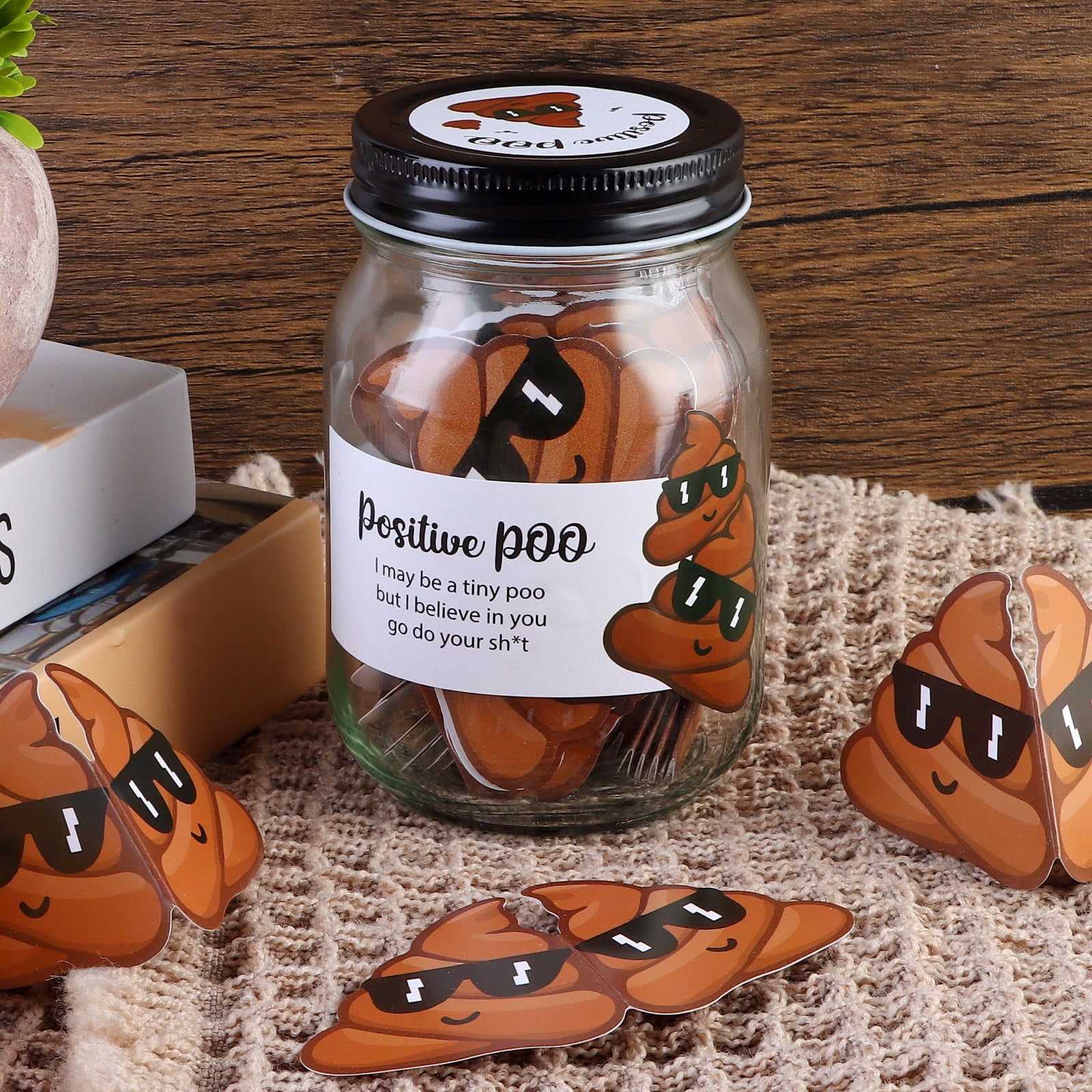60 PCS Positive Poo Emotional Support Gift Set Funny Affirmation Cards ...
