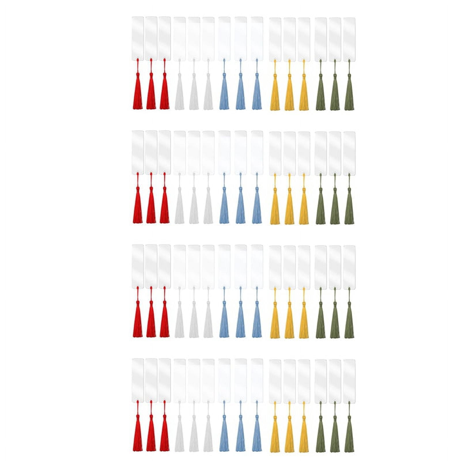 60 PCS Rectangle Acrylic Bookmark Blank Clear DIY Unfinished Book ...