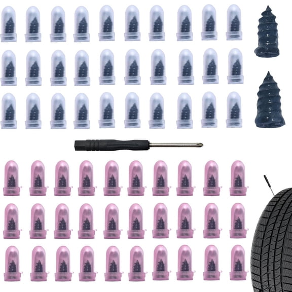 Screw in Tire Repair Plugs Kit with 2 Sizes - Fast 30-Second Flat Tire ...
