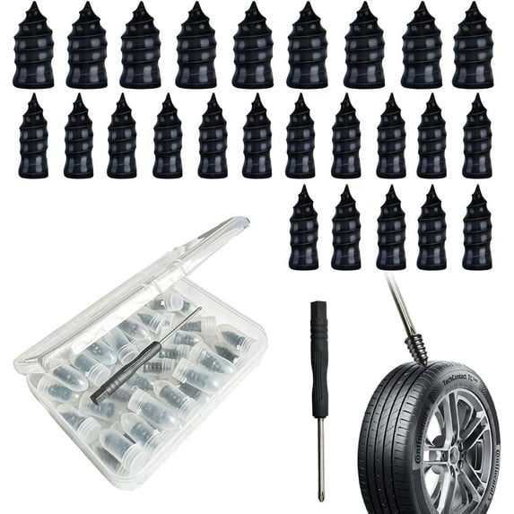 60 PCS Tire Repair Rubber Nails Kit with 2 Sizes, Screw in Tire Repair ...