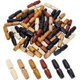60 PCS Wood Toggle Buttons 2.16inch 1-Hole Horn Toggle Button 6 Colors ...