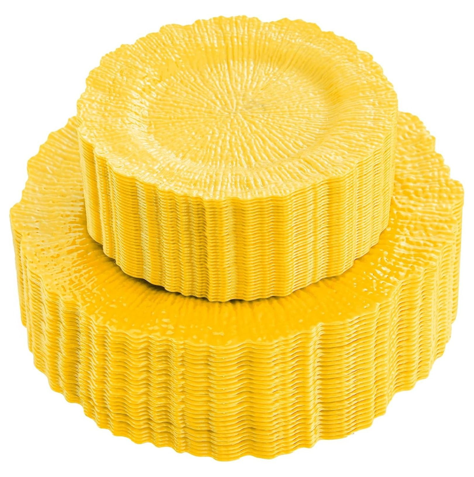 60 PCS Yellow Plastic Plates, Heavy Duty Yellow Plastic Plates ...