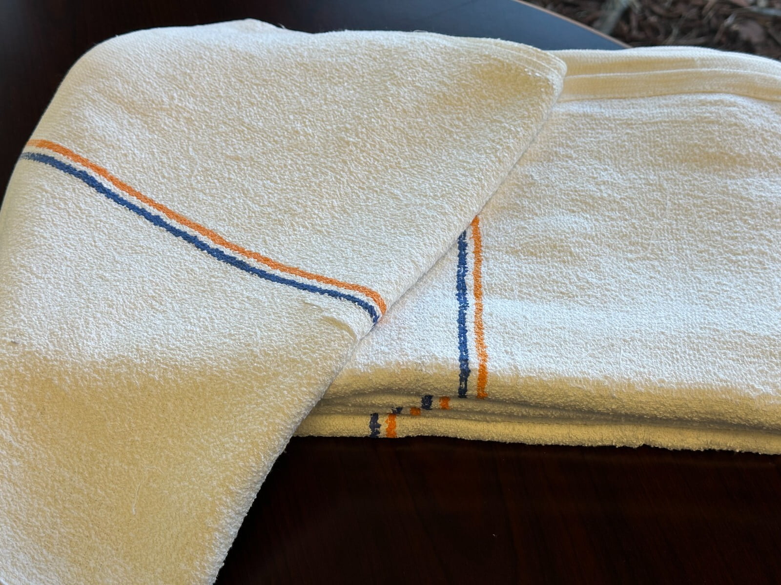 60 PIECES NEW BLUE GOLD STRIPED BAR MOPS CLEANING TOWELS 16X19 INCHES ...