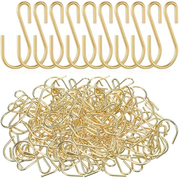 60 Pack 1" S Hooks Small, Heavy Duty Metal Gold Mini S Hooks for DIY ...