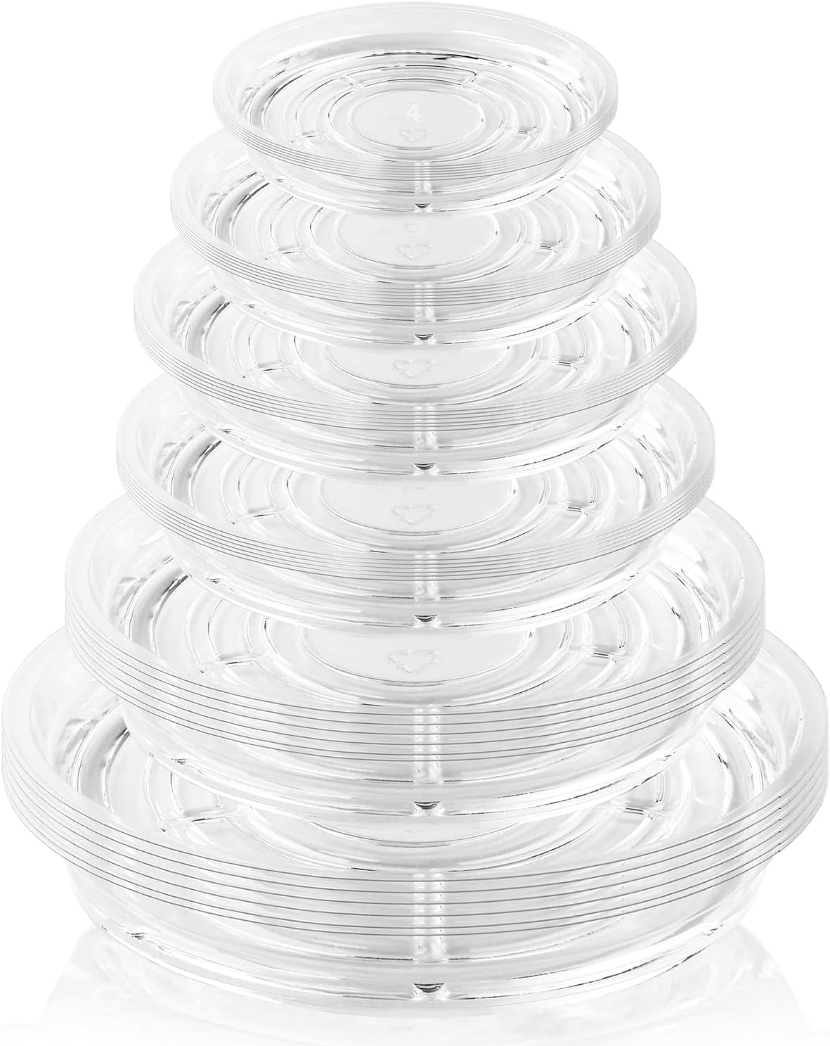 60 Pack 10 Inch Plant Saucer Clear Plant Saucers for Outdoors Plants ...