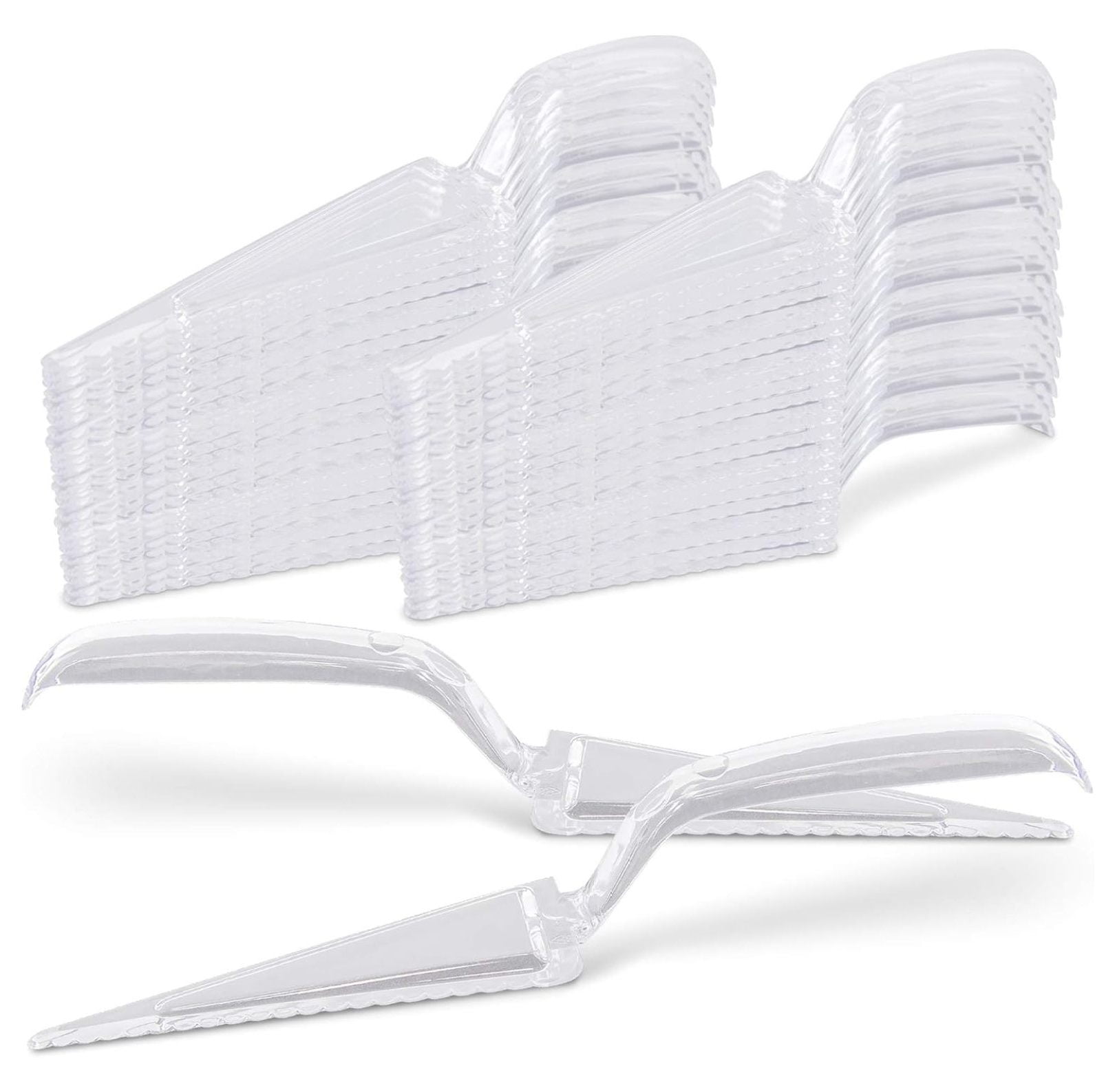 [60 Pack] 10 Inch Plastic Pie Server - Clear Disposable Cake Servers ...