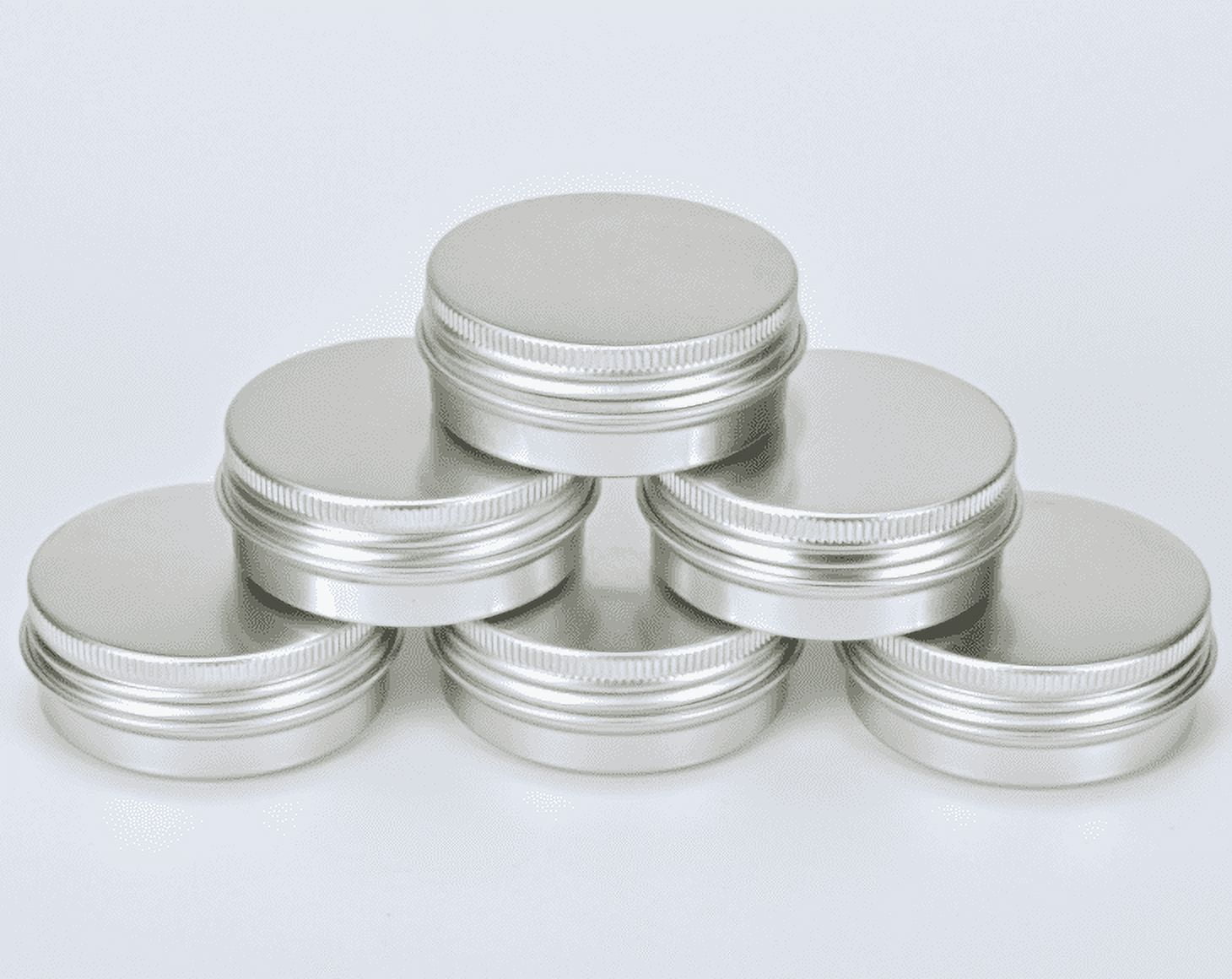 60 Pack 2oz Aluminum Tin Container Round Screw top Metal Tins Jar ...