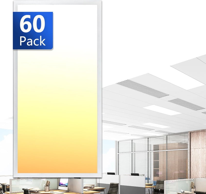 60 Pack 2x4 LED Flat Panel Light, 0-10V Dimmable, 30/40/50W, 3000K ...