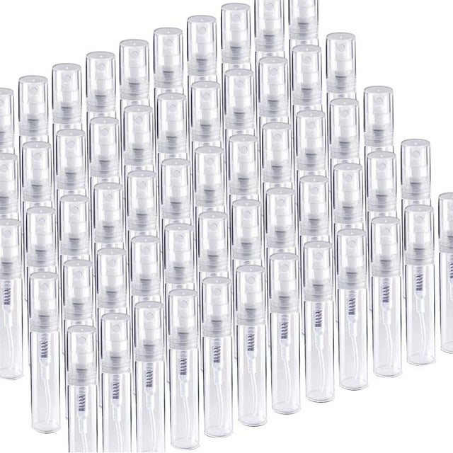 60 Pack 3ml Mini Clear Plastic Spray Bottle Empty Cute Perfume Atomizer ...