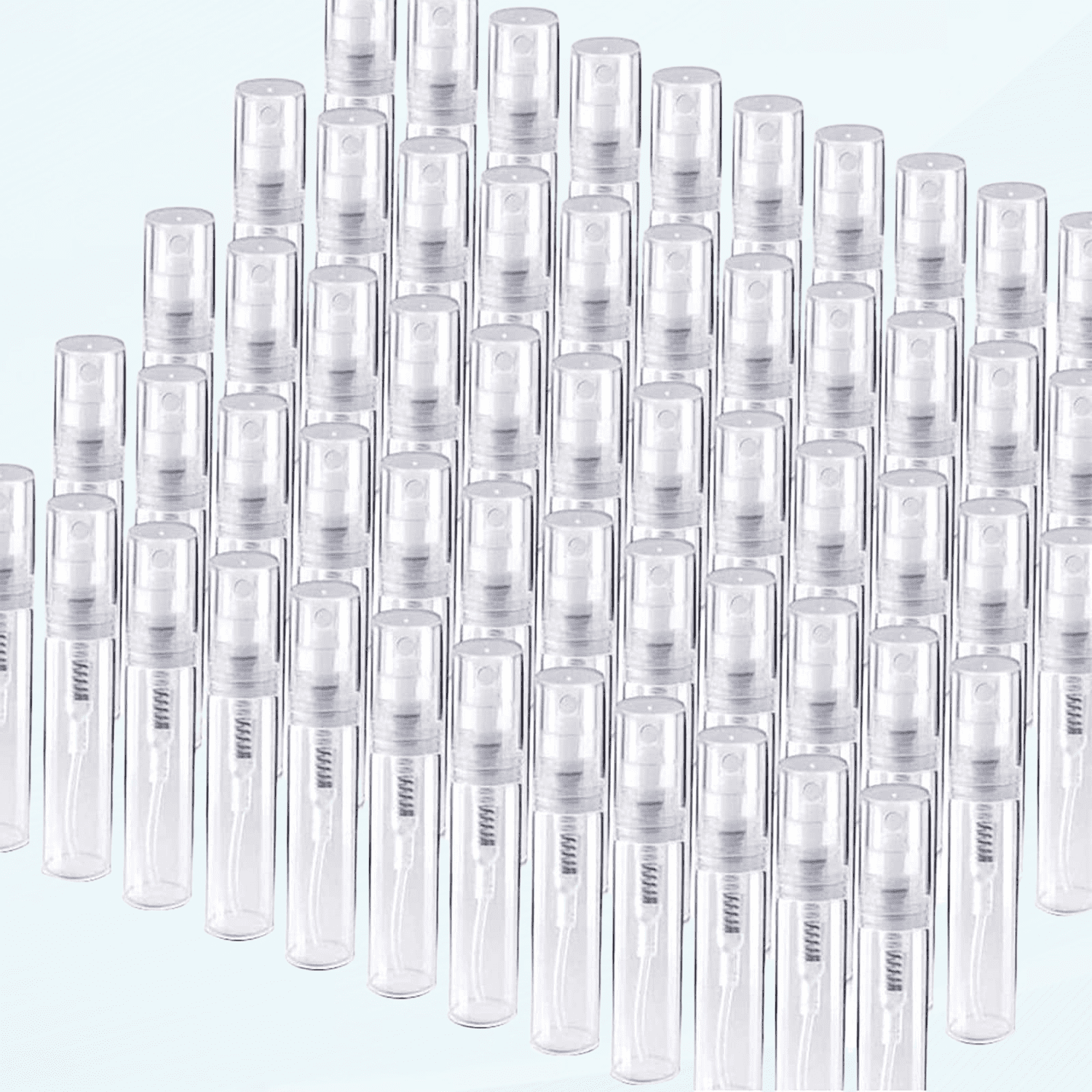 60 Pack 3ml Mini Clear Plastic Spray Bottle Empty Cute Perfume Atomizer ...