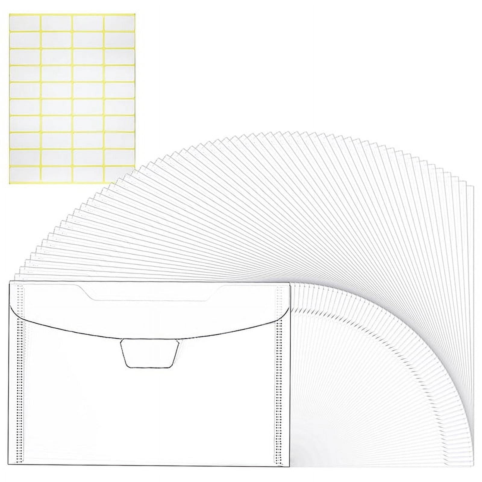 60 Pack 5x7 Clear Plastic Envelopes for Cash, Photo, Paper Document ...