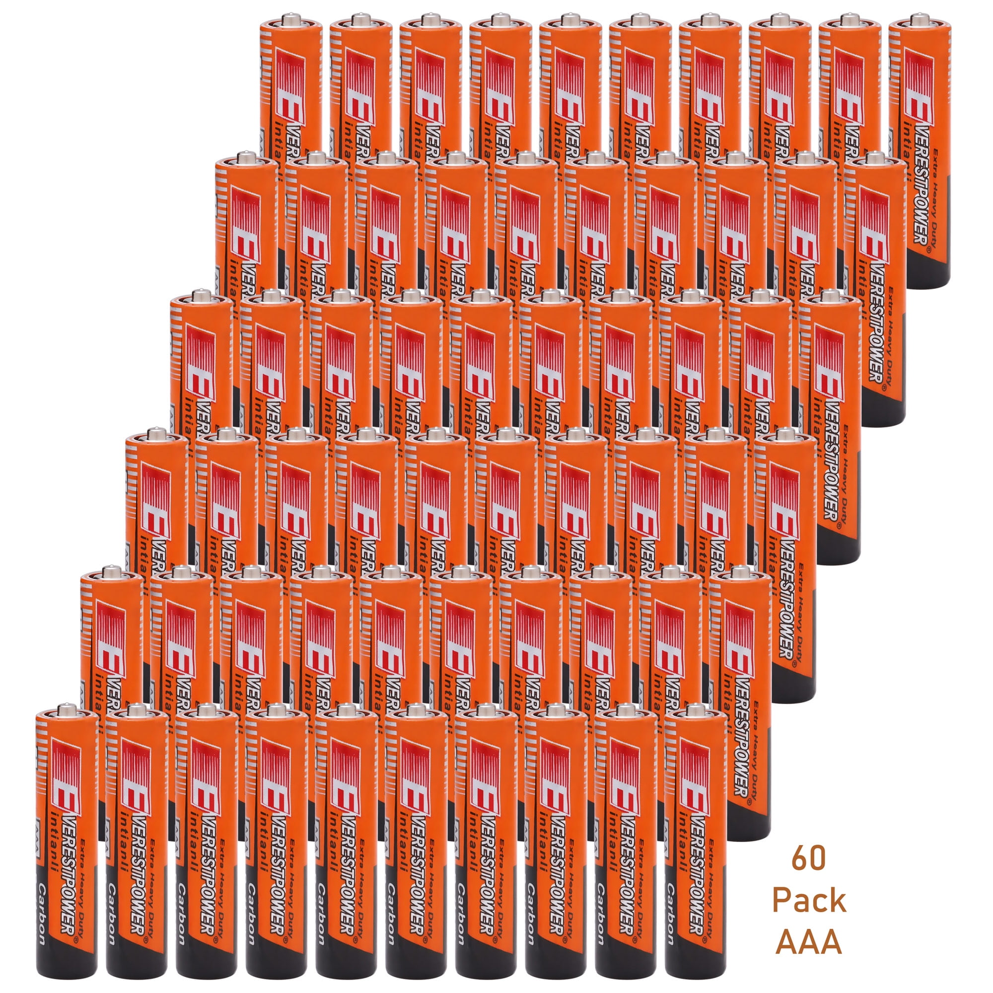 60 Pack AAA Battery Everest Power 50% More Power 1.5v Long Lasting ...