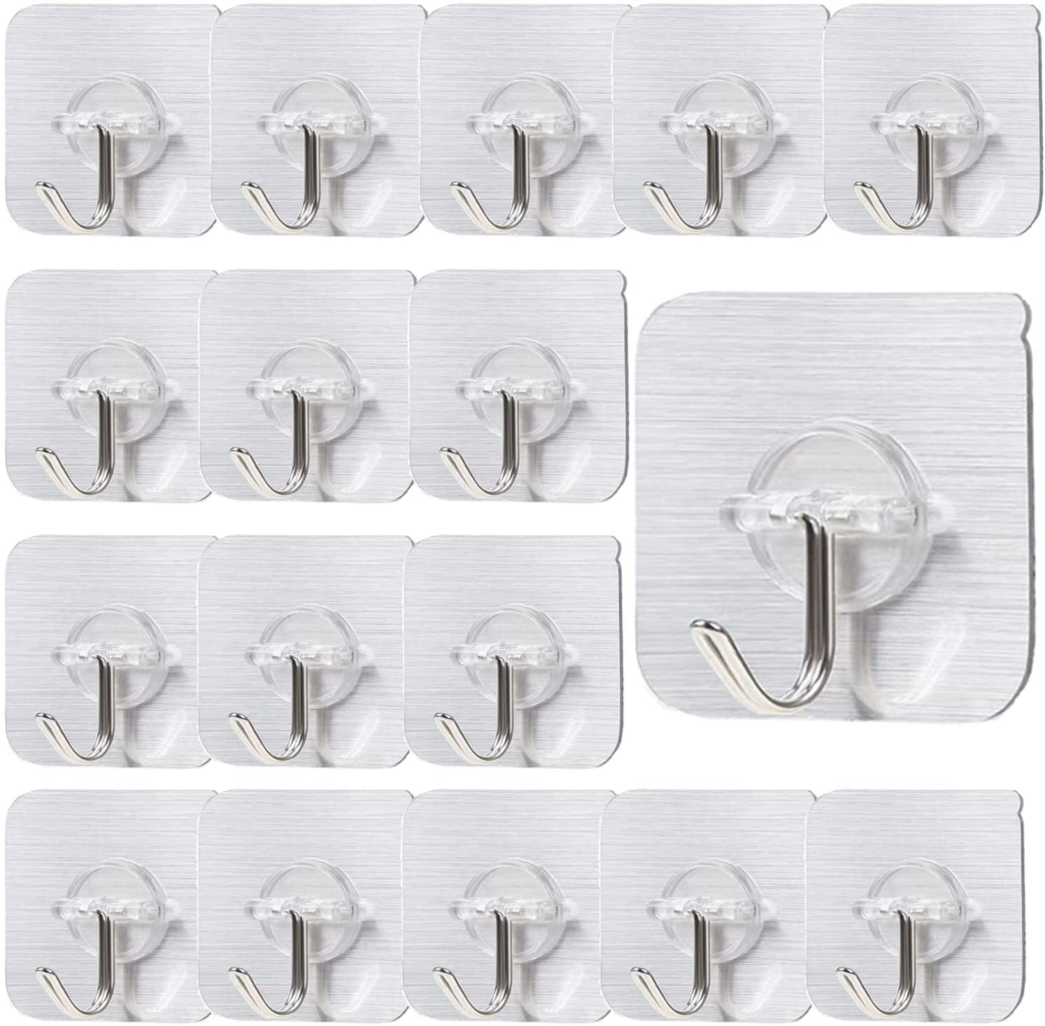 60 Pack Adhesive Hooks 24lb(Max) Adhesive Wall Hooks, Self Adhesive ...