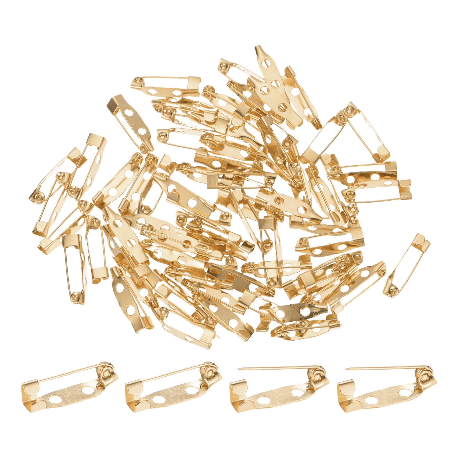 60-Pack Bar Pins, 0.8 Inch Brooch Pin Backs Safety Clasp for Badges ...