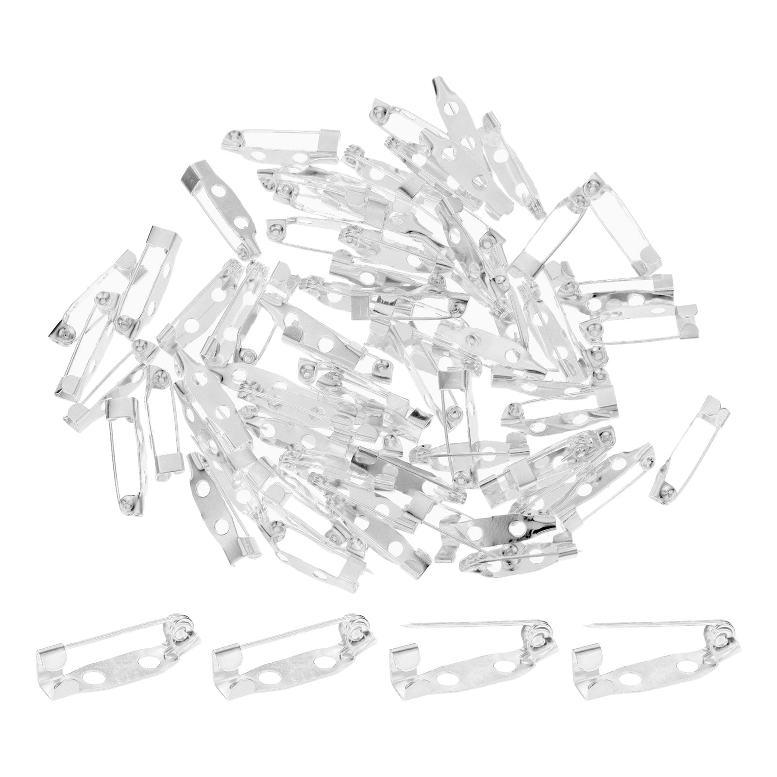 60-Pack Bar Pins, 0.8 Inch Brooch Pin Backs Safety Clasp for Badges ...