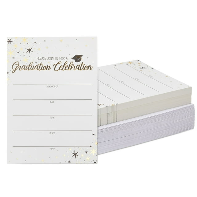 60 Pack Personalized Grad Invites, Custom Blank Graduation Party ...