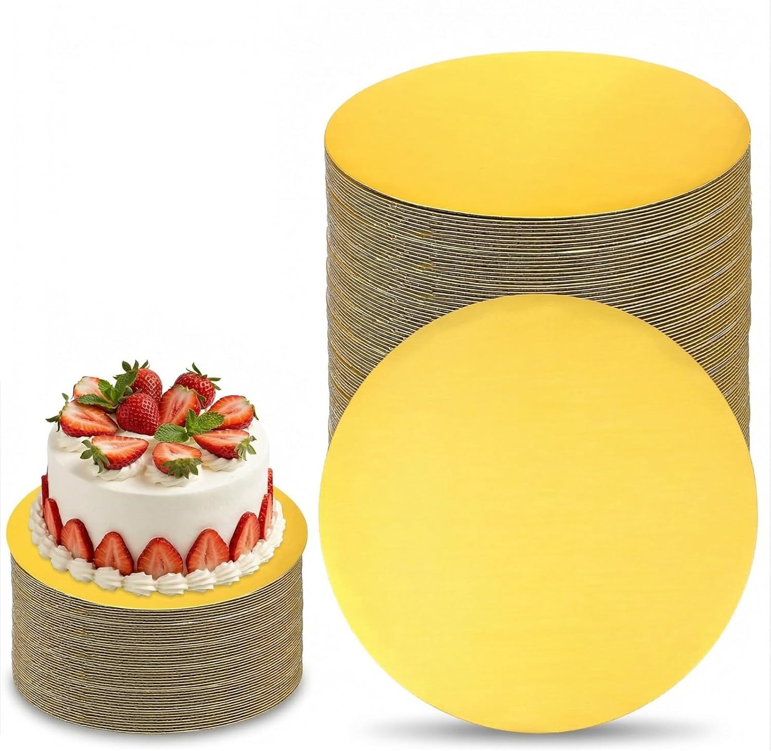 60 Pack Cake Boards Round, 10 Inch Gold Cake Board Circles Rounds Base ...