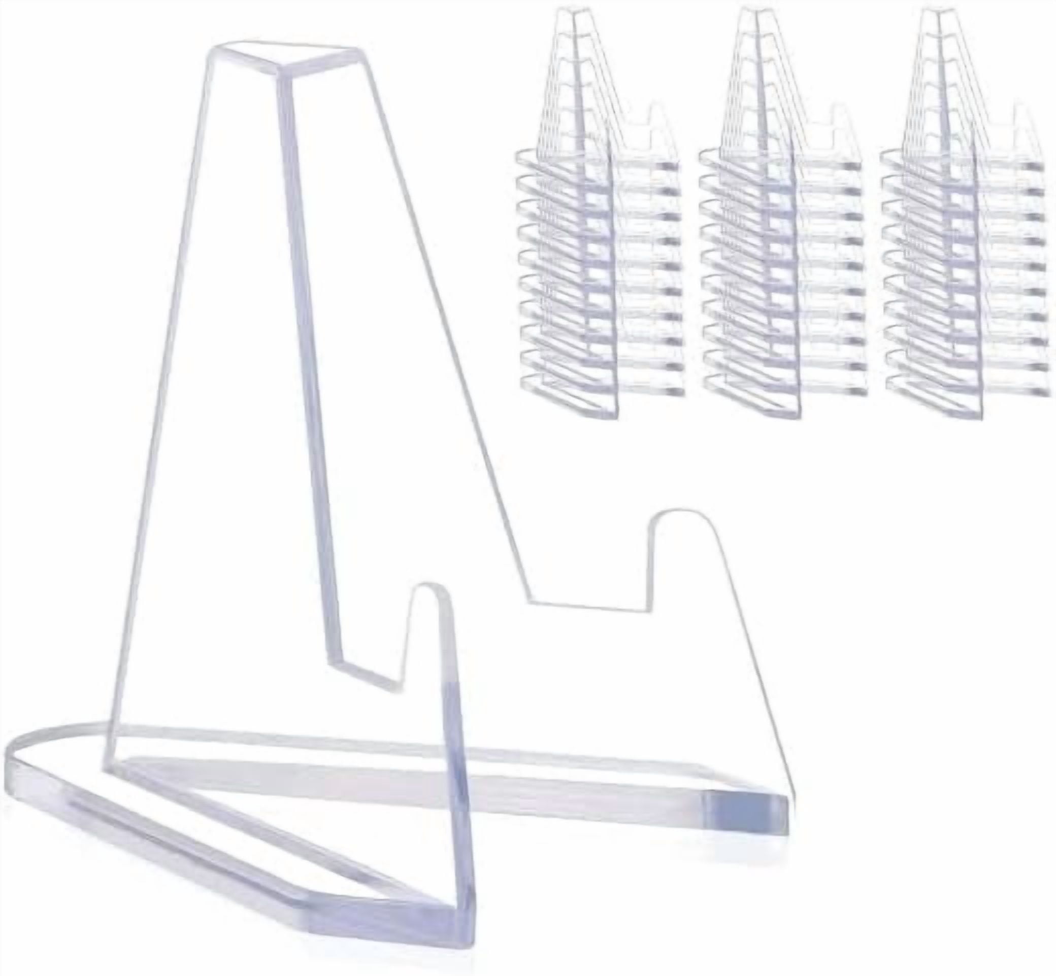 60 Pack Clear Card Display Stands, Sturdy Mini Easel Holders for ...