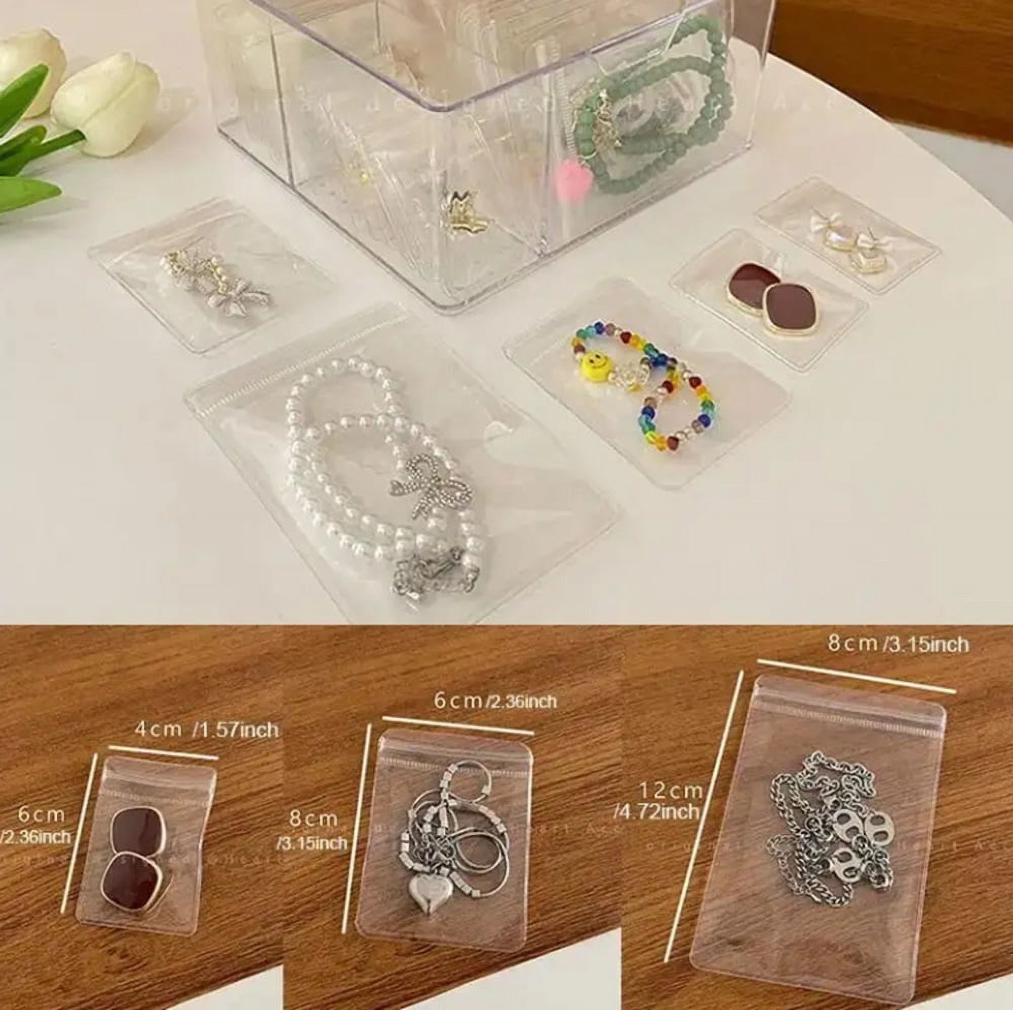 60-Pack Clear PVC Jewelry Storage Bags – Resealable Zipper Lock Pouches ...