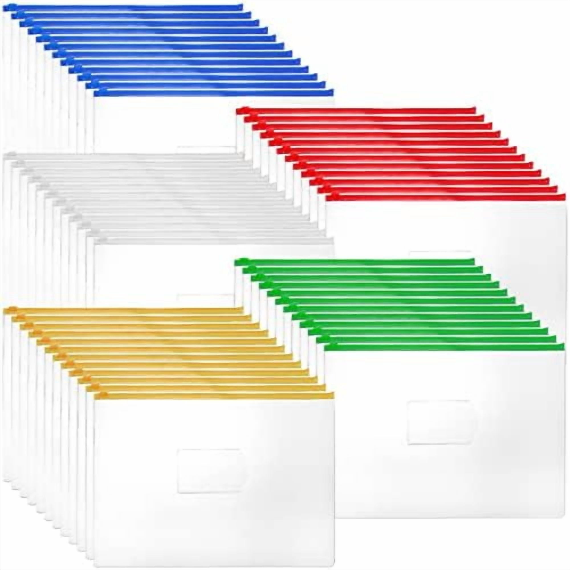 60 Pack Clear Zipper Folders, A4 Size Plastic Zipper Pouch, Zip Files ...