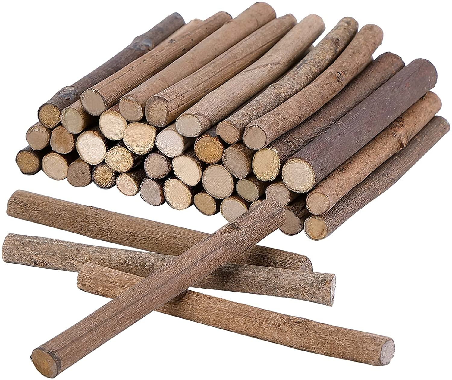 60 Pack Craft Sticks, 4 Inch Long 0.3-0.5 Inch in Diameter Wood Log ...