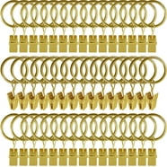 Cafe-Appropriate Curtain Rings with Clips, Matte Black, 25 Pack Metal ...