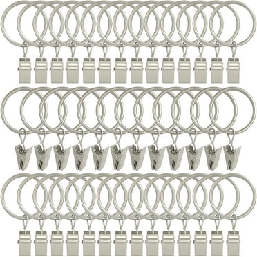 Kraoden 40 Pack Metal Curtain Rings with Clips, Hat Clothes Clips ...