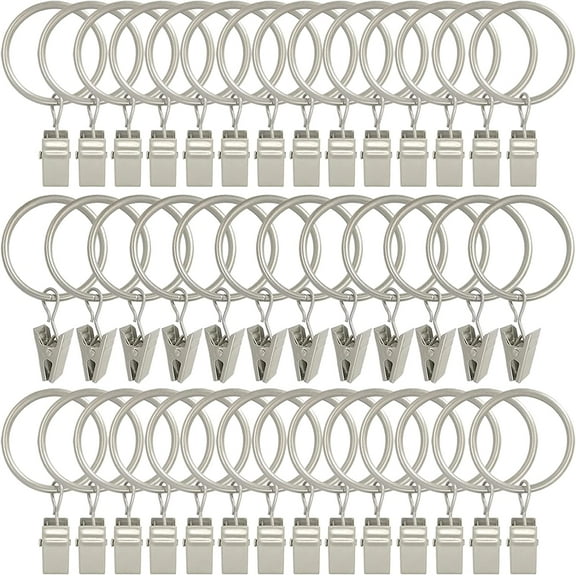 FFHAAD-16 Pack Curtain Rings with Clips, Window Clip Rings Curtain ...