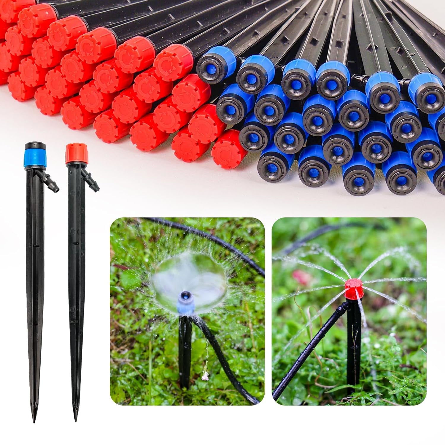 60 Pack Drip Irrigation Emitters Sprays for 1/4 Drip Irrigation Tubing ...