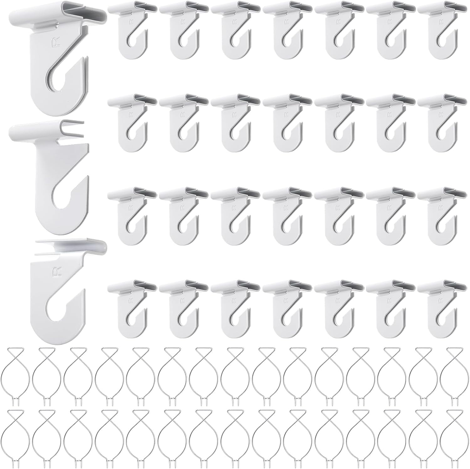 60 Pack Drop Ceiling Hooks for Hanging, White Heavy Duty Ceiling Hooks ...
