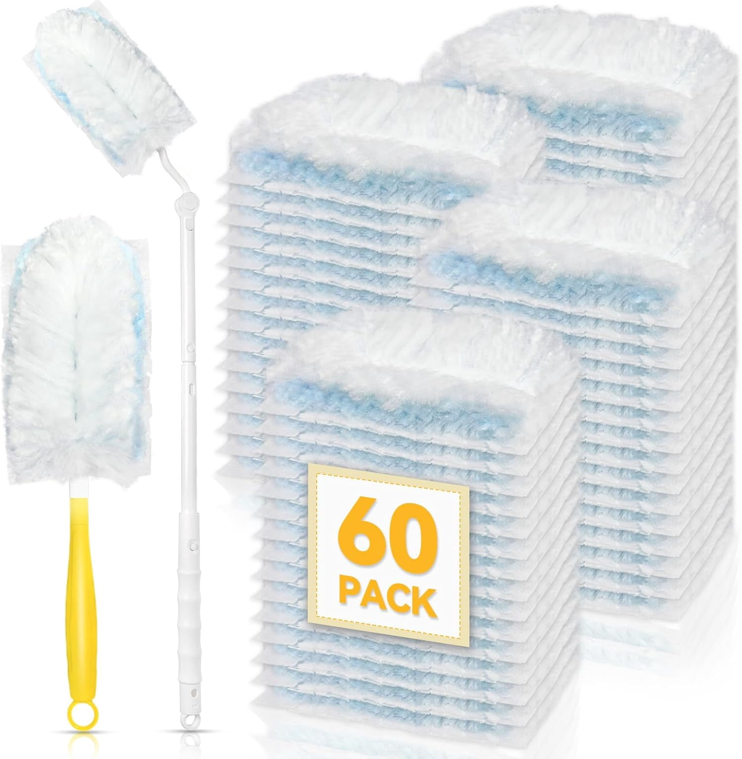 60 Pack Dusters Refills Compatible with Duster Handle Models, 180? One ...