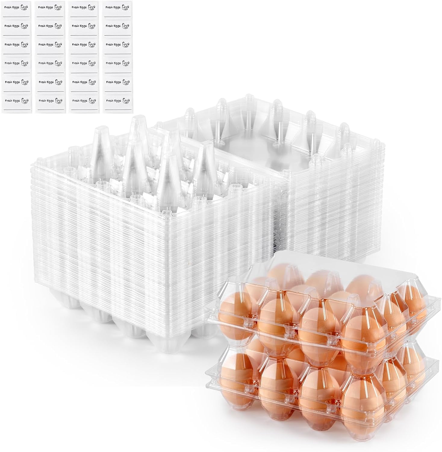 60 Pack Egg Cartons Cheap Bulk 1 Dozen Jumbo Egg Cartons Extra Large ...