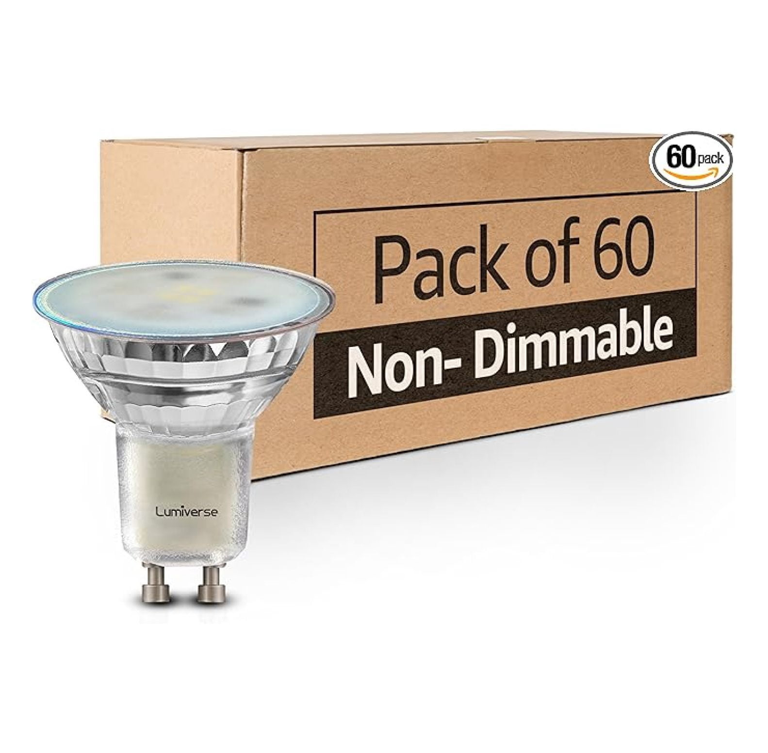 60 Pack GU10 LED Bulb, Non-dimmable Track Light Bulbs, 2700K Soft White ...