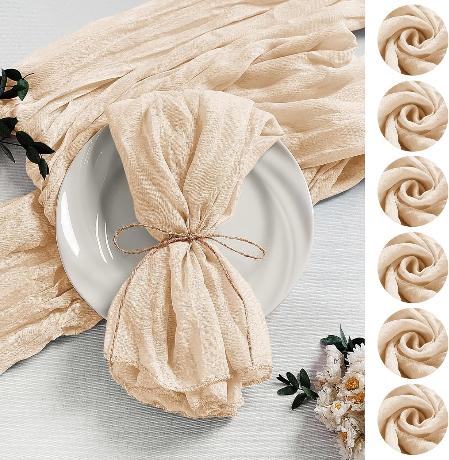 60 Pack Gauze Cheesecloth Napkins 20x20 Inch Dinner Cloth Napkins, Soft ...
