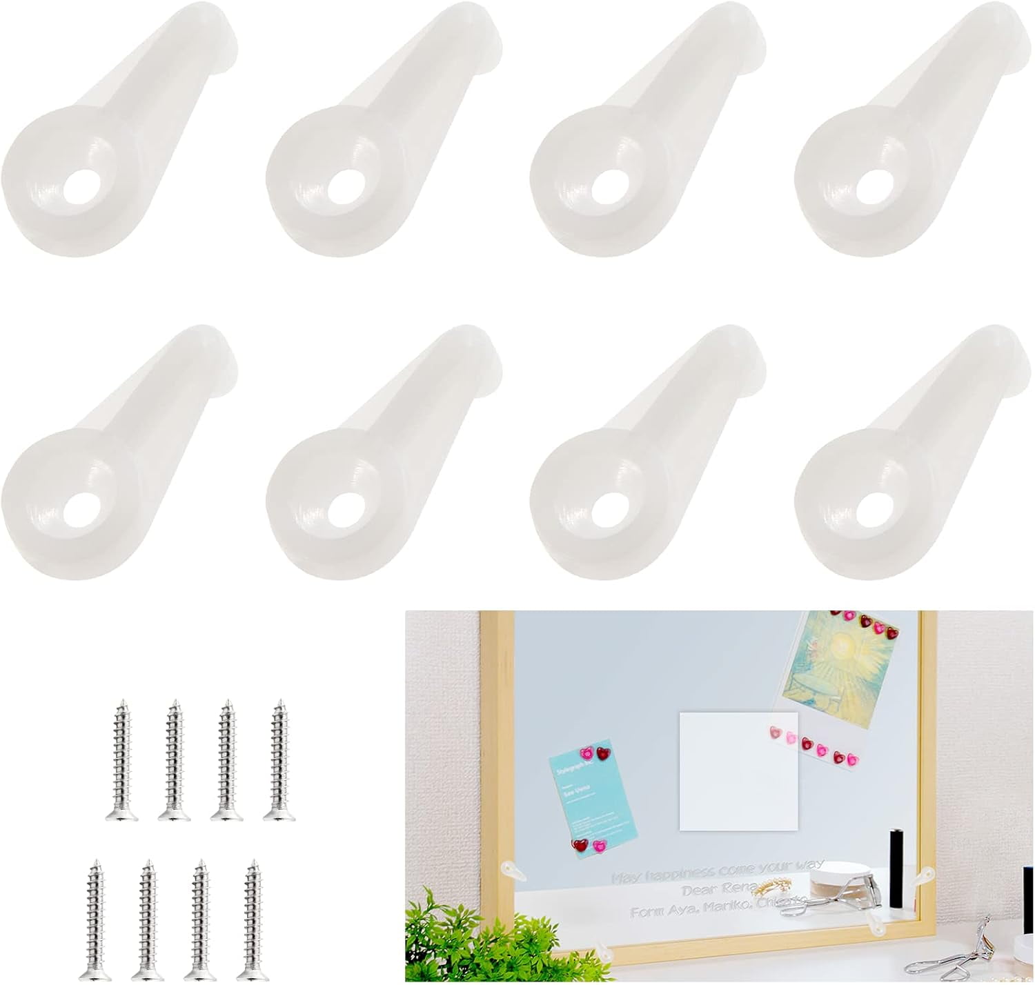 60 Pack Glass Window Clips White Retainer Clips, Glass Door Holder ...