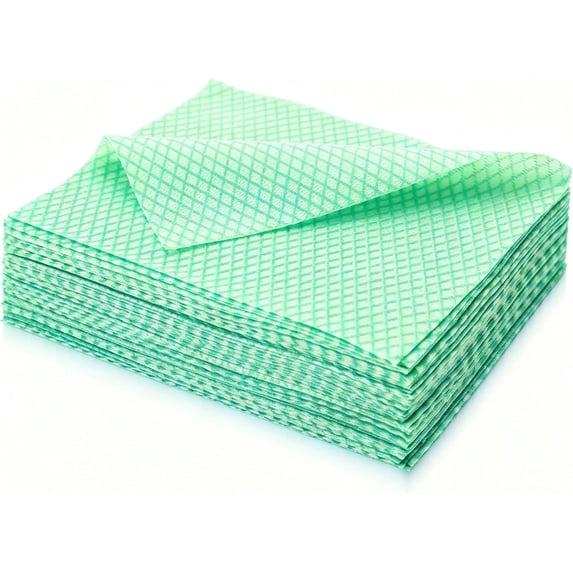 60 Pack Green Disposable Dish Cloths 13.8"x15.7", Durable Non-Woven ...