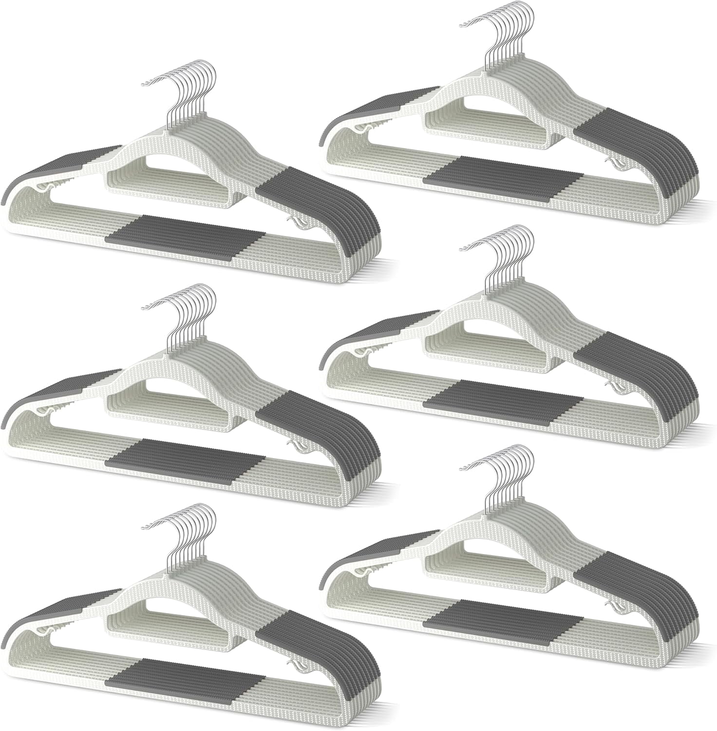 60 Pack Heavy Duty Plastic Hangers, Non Slip Clothes Hangers with ...
