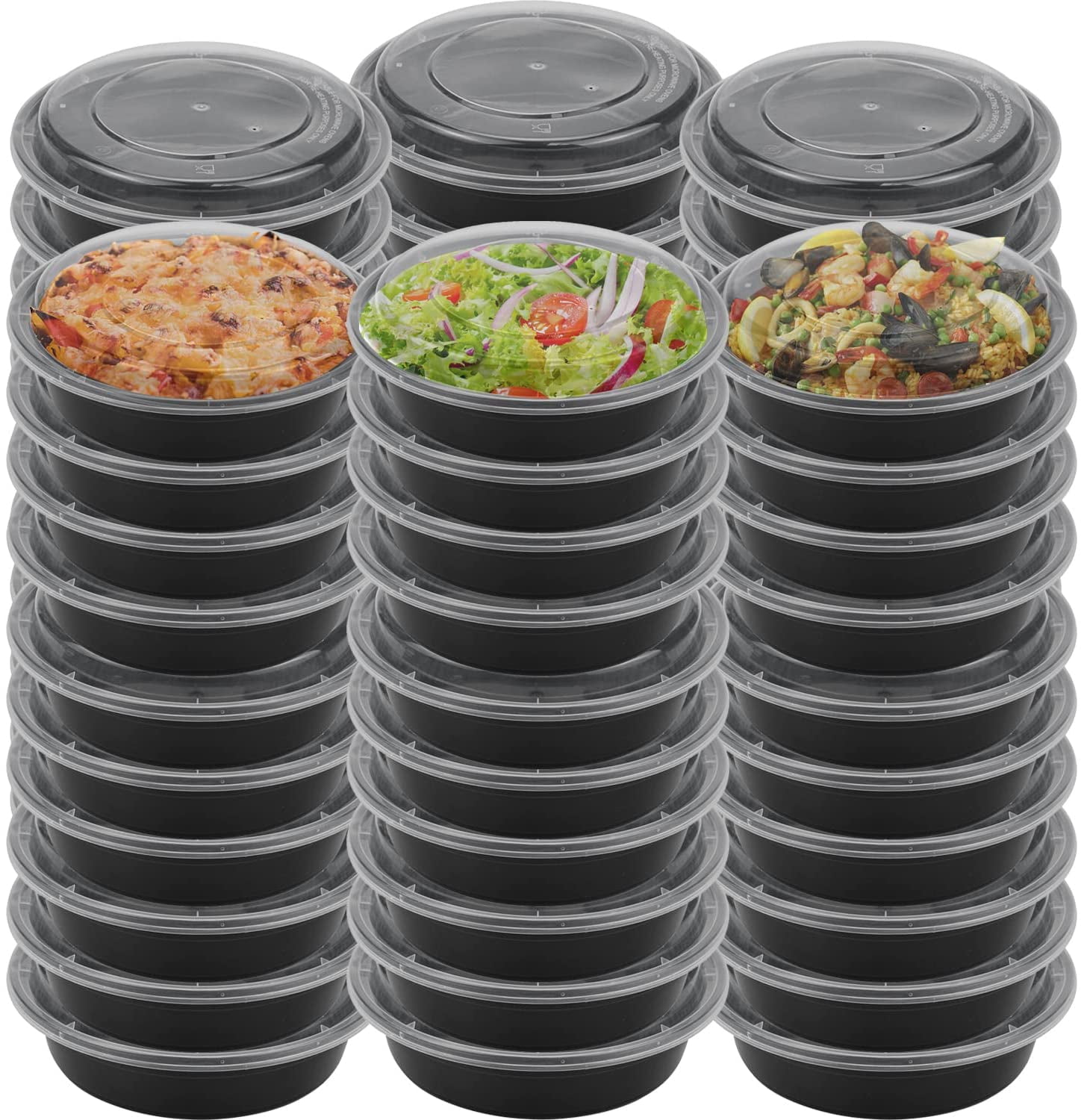 60 Pack Meal Prep Bowl Containers, 24 oz Plastic Food Storage ...