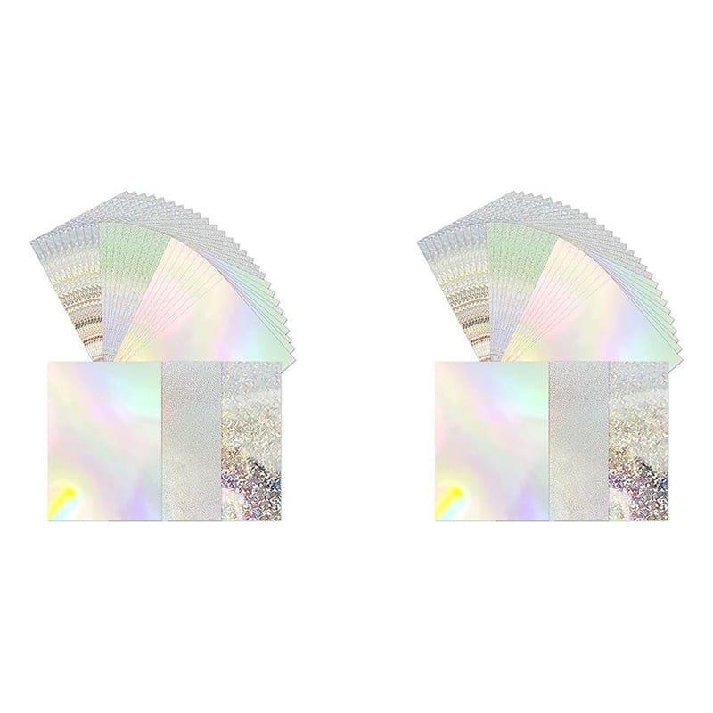 60-Pack Metallic Holographic Cardstock Shiny Fluorescent A4 Thick ...