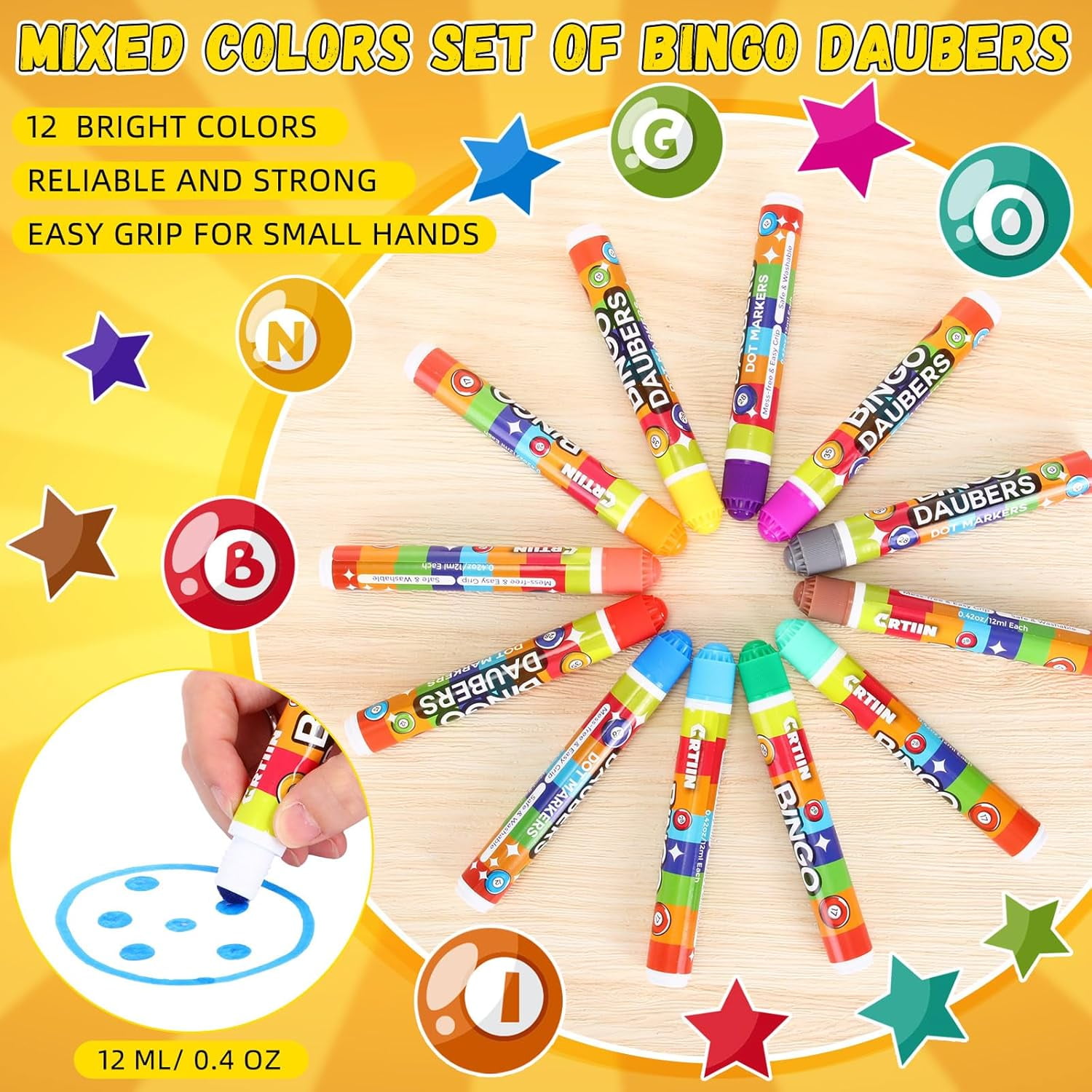 60 Pack Mixed Colors Set of Bingo Daubers Dot Markers Bingo Supplies in ...