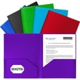 60-Pack Multi-Colored 2-Pocket Plastic Folders for 8.5 x 11 Inch Paper ...