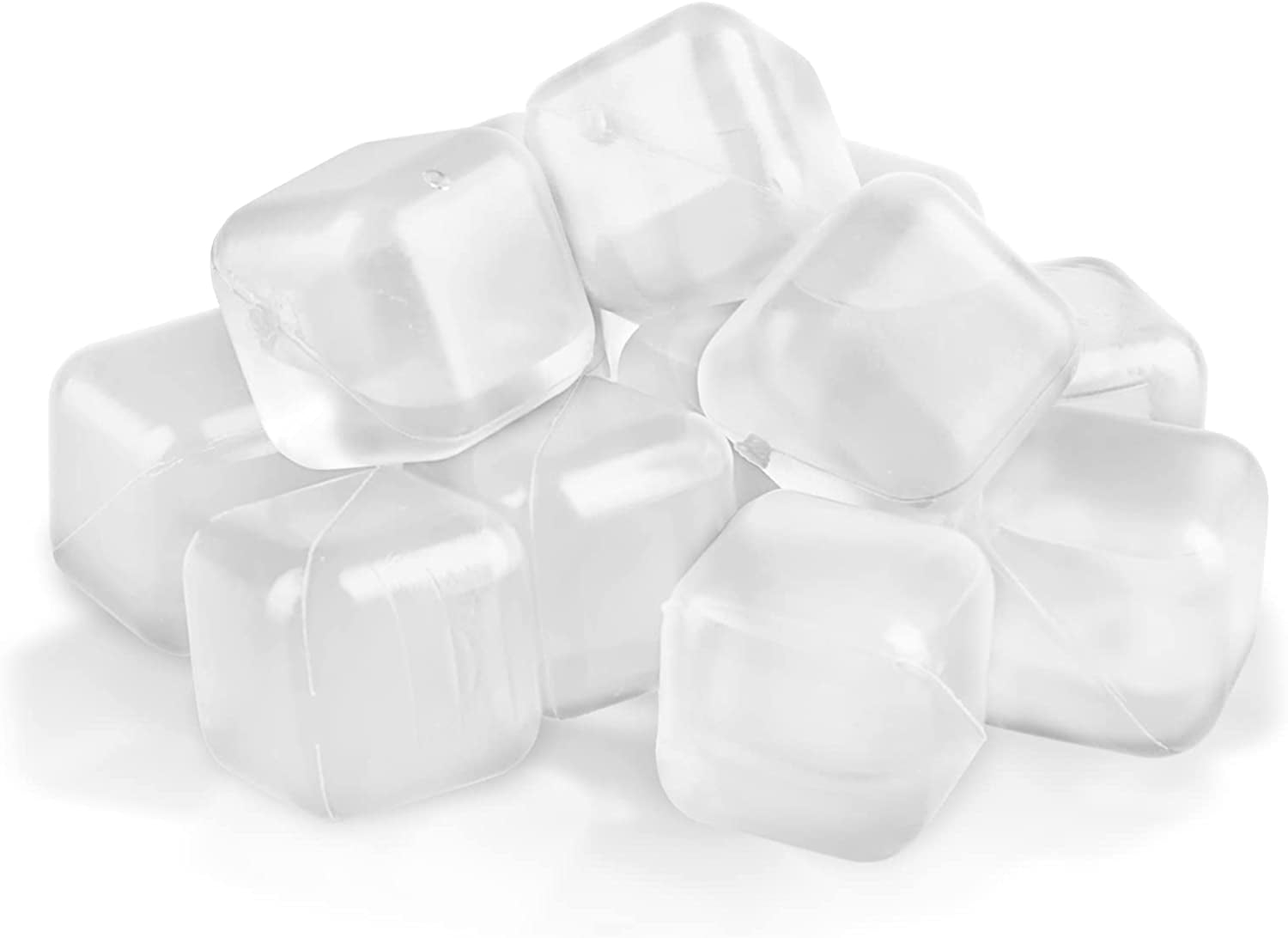 60 Pack PIYING Ice Cubes - Non Melting, Refreezable Plastic Ice Cubes ...