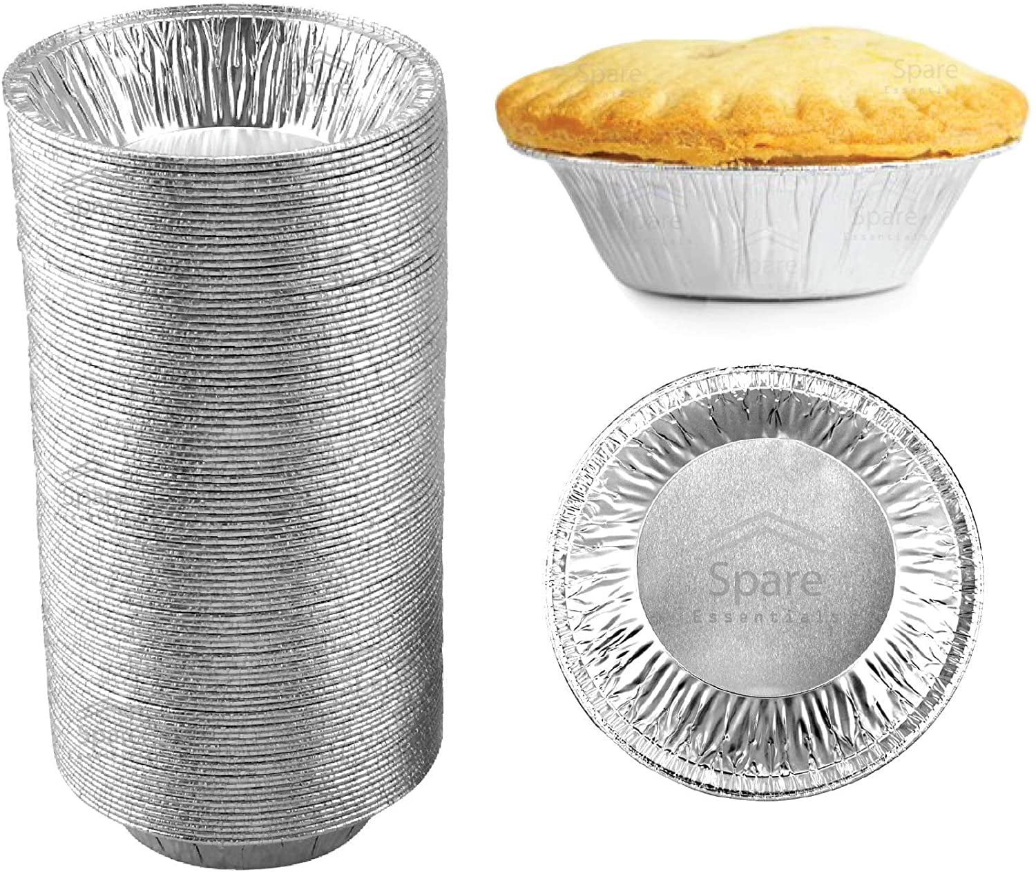 (60 Pack) Pie Tins 5 inch, Disposable Mini Pies Tin, Tart Aluminum ...