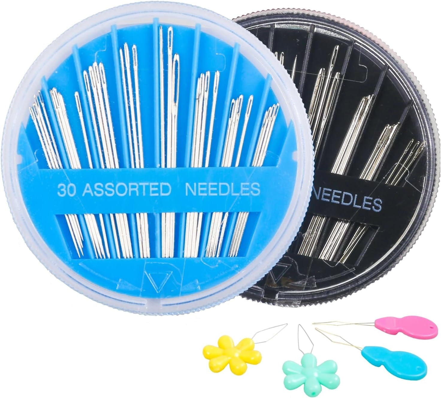 60-Pack Premium Hand Sewing Needles Set, 6 Sizes Embroidery Needles Kit ...