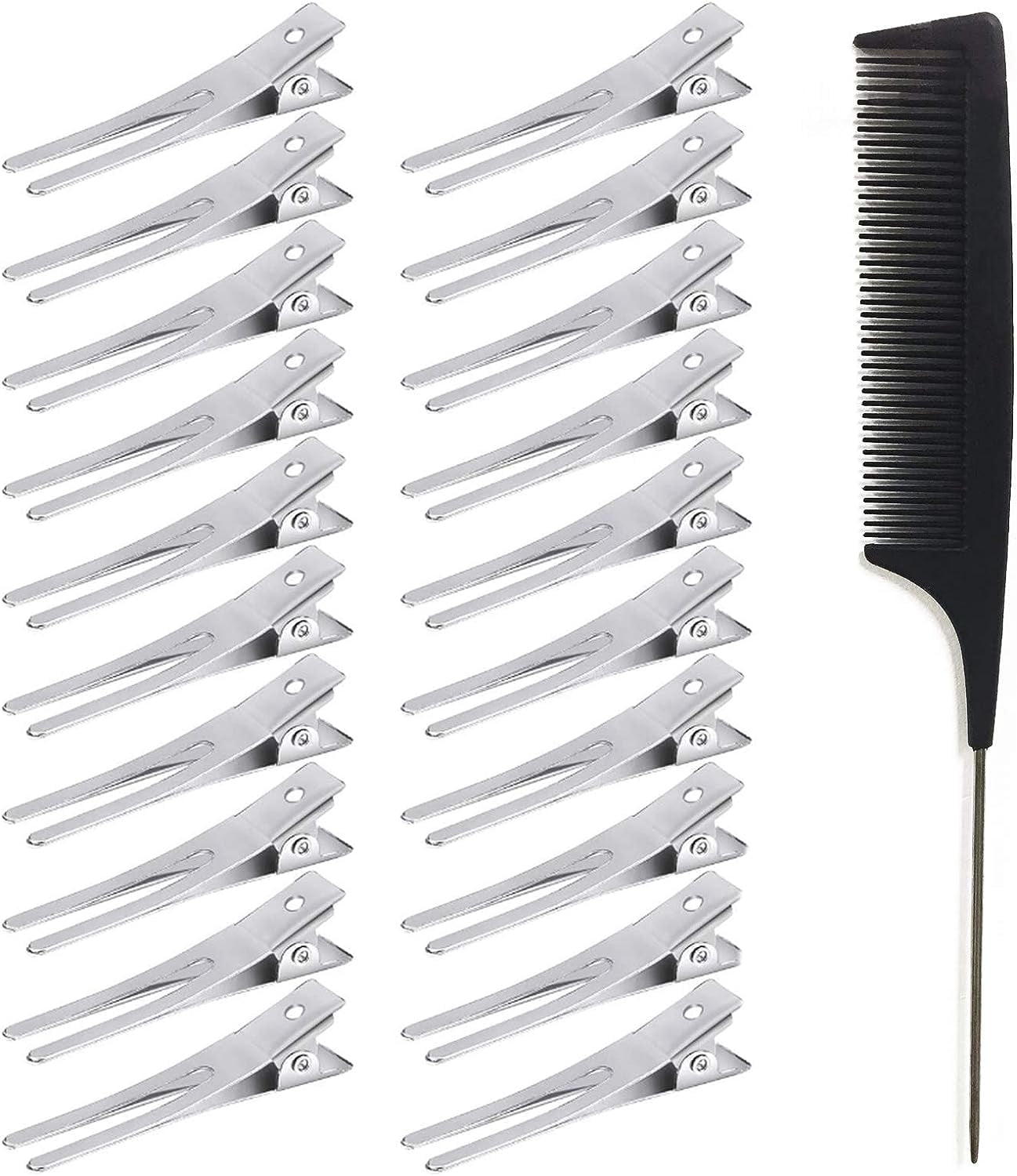 60 Pack Profession Hairdressing Double Prong Pin Curl Clips, 1.8 Inches ...