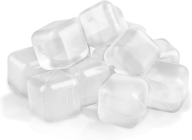 60 Pack Reusable Ice Cubes for Drinks, Refreezable Plastic Ice Cubes ...
