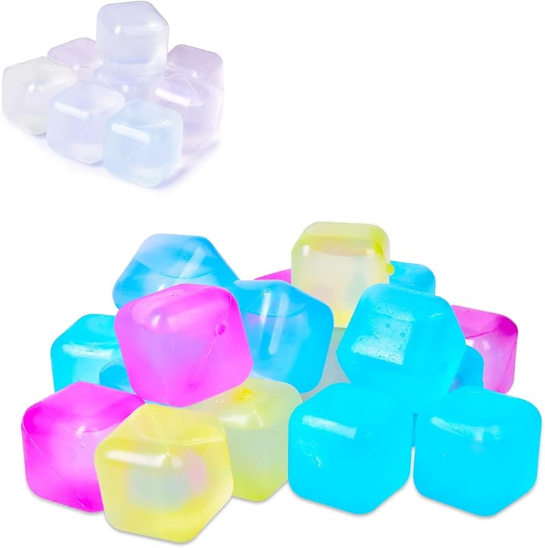 60 Pack Reusable Ice Cubes for Drinks, Refreezable Plastic Ice Cubes ...