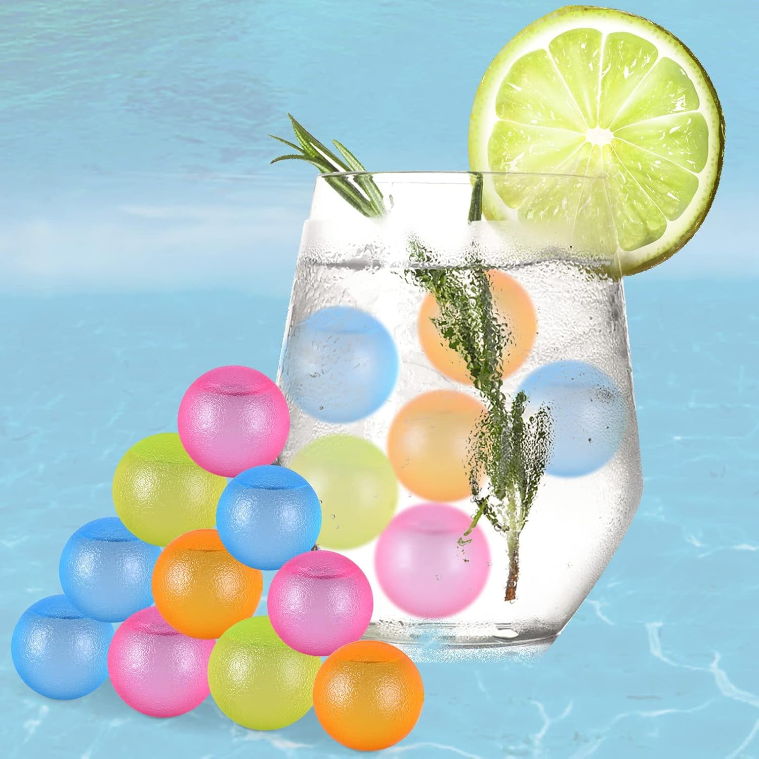 60 Pack Reusable Ice Cubes - Multi-Use Food Safe Ice Chillers for ...