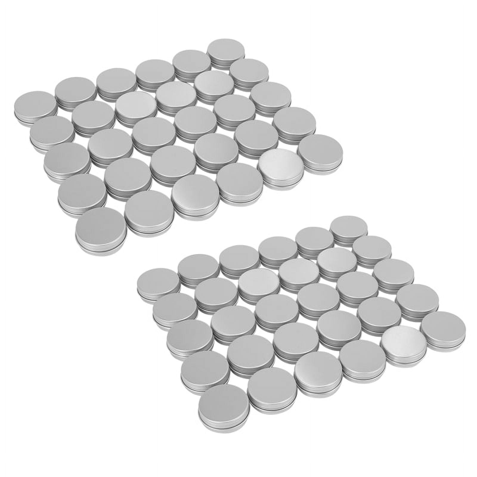 60 Pack Screw Top Round Metal Lip Balm Tins Containers Lids (1Oz ...