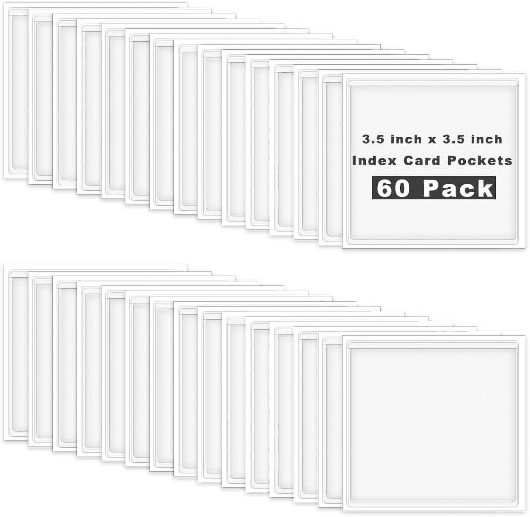 60 Pack Self Adhesive Pockets, Bin Labels for Storage Bins Clear Label ...